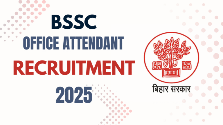 BSSC Office Attendant Recruitment 2025 Apply Online Form for 3727 Post » Jhar Job Update
